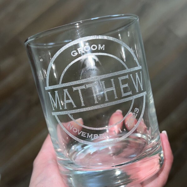 Double Rocks Glass | Custom Groomsmen Gifts | Engraved DOF Glass ...