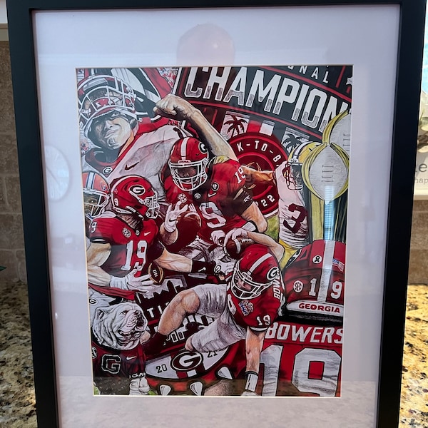 Georgia Football Player Bowers in Various Plays in a Collage - Etsy