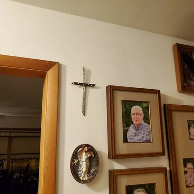 Polishedbronze and STEEL ,christian, Cross, Crucifix, Christian Gift ...