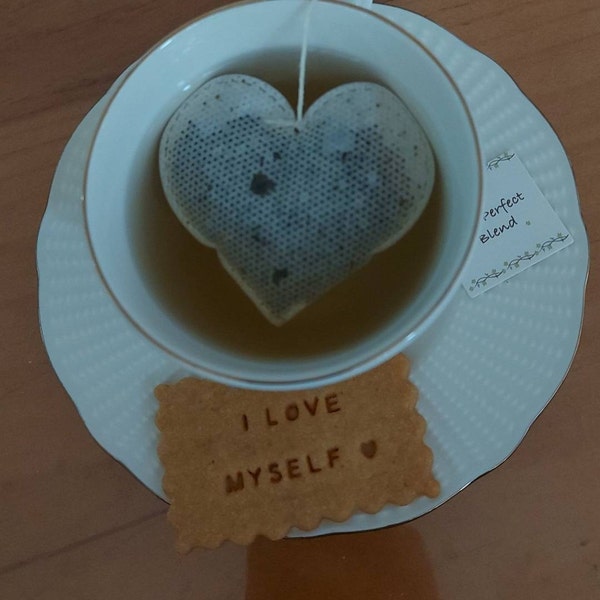 5 Heart Shaped Tea Bags/custom Tea Bag, Valentine’s Gift, Best Friend's ...