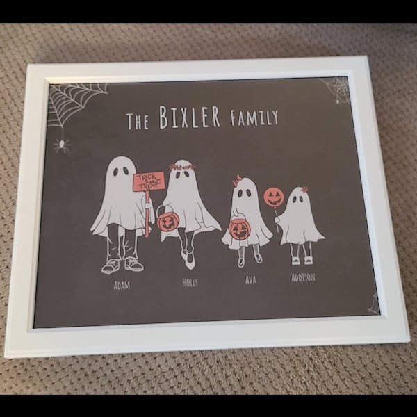 Halloween Family Sign, Personalized Halloween Sign, Ghost Family ...