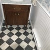 Checkerboard Sheet Vinyl Flooring Lino in Black and White Marble Tile ...