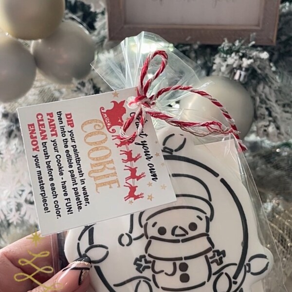 PYO Christmas Cookie Tags, PYO Christmas Tags, Paint Your Own ...