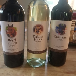 Personalized Dog or Cat Wine Label With Custom Story on the Back Gift ...