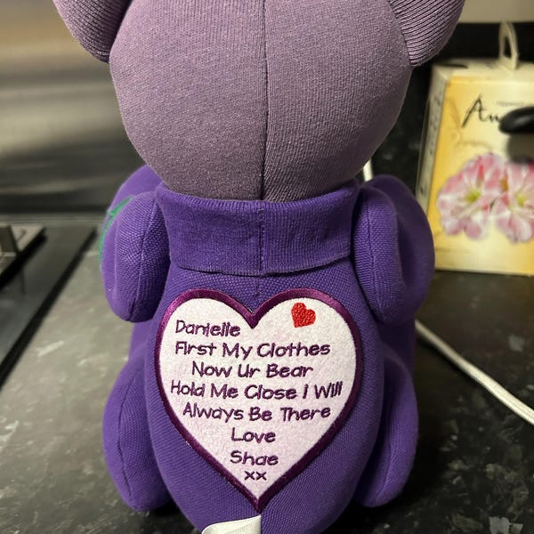 Personalised Heart Shaped Memory Patch Memory Bear Patch Memory Cushion ...