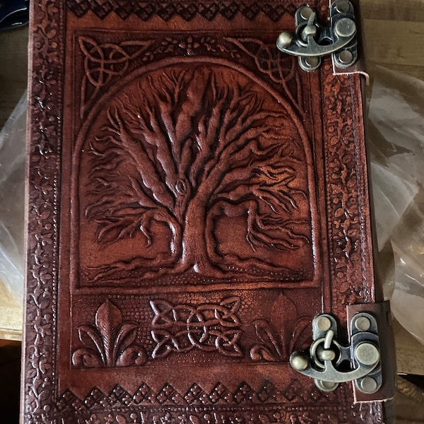 Personalized Leather Journal, Leather Bound Journal, Tree of Life ...
