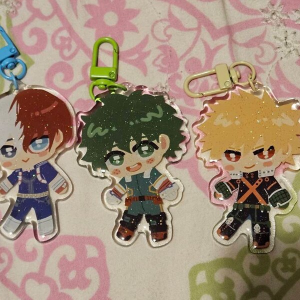 Todoroki Bakugo Deku Double-sided My Hero Academia Keychains Charms - Etsy