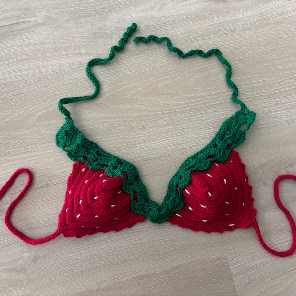 Strawberry Crochet Top PATTERN, Crochet Bralette Pattern Only, Crochet ...