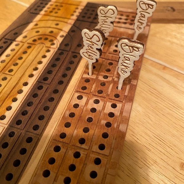 Custom Engraved Name Crib Pegs, Cribbage Pegs Game Pieces, Stocking ...