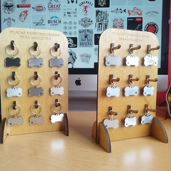 Laser Cut Keychain Display Stand Svg Files, Vector Files for Wood Laser ...