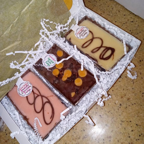 3 Piece Build Your Own Homemade Fudge Box / Triple Flavor Box - Etsy