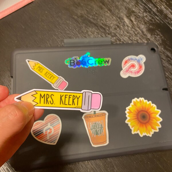 Custom Teacher Sticker | Pencil Sticker | Teacher Appreciation | Gift ...