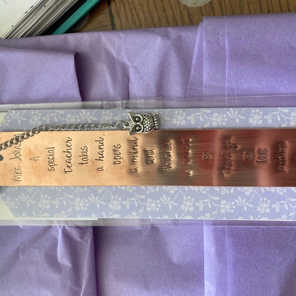 Personalised Teacher Bookmark End of Term Gift for Teacher or Teaching ...