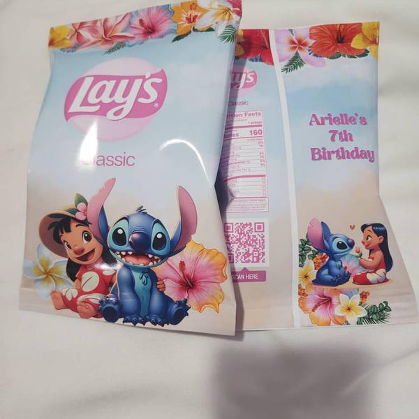 Lilo and Stitch Chip Bags - Stitch Birthday Party Favors for Kids ...