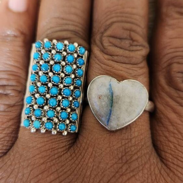 EARRINGS Bear CLAW TURQUOISE Bezel Set Fish Hook Sterling Silver Dangle ...