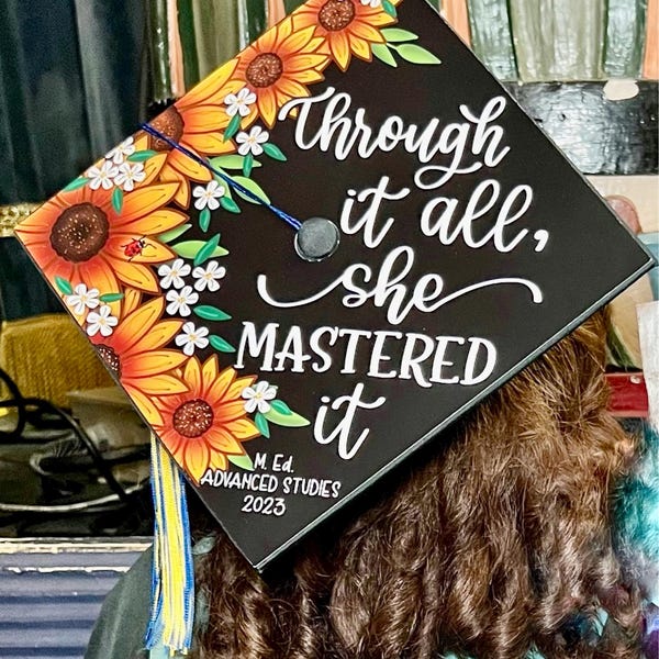 She Mastered It- Grad Cap Topper Graduation Gift Tassel Custom Grad ...
