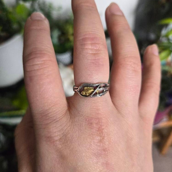 Fish in Kelp Ring ~ Sterling Silver and Bronze ~ Size 4 to 9 3/4 - Etsy