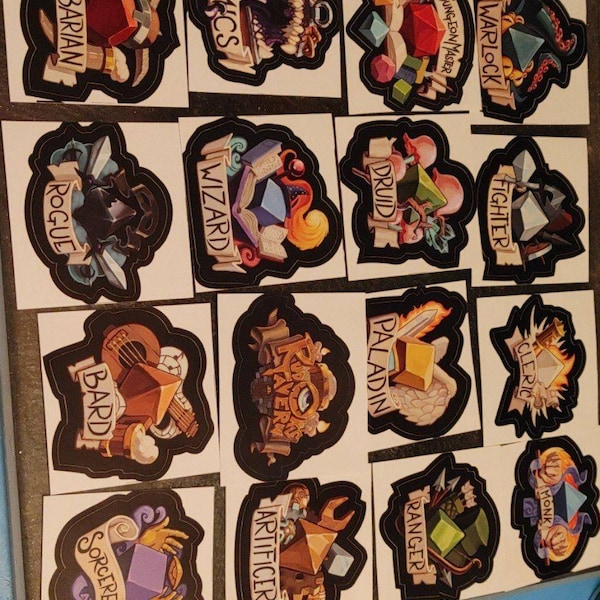 Dnd Class Stickers | Vinyl Waterproof Sticker, Class Hit Dice, Dungeons ...
