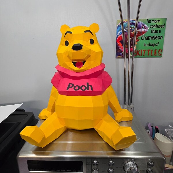 Papercraft Pooh Bear PDF, 3D SVG Cricut Template for Creating 3D Pooh ...
