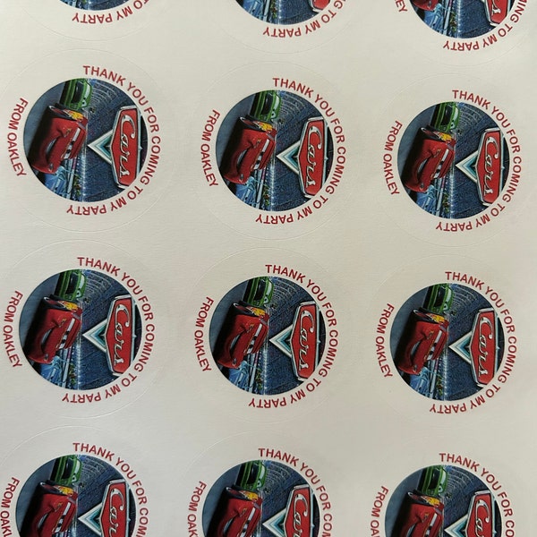 24 X Personalised Lighting Mcqueen Cars Birthday Party/sweet Cone ...