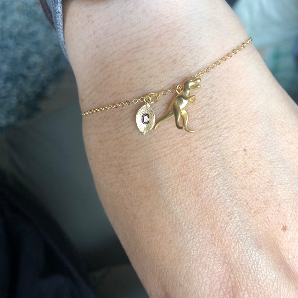 Triceratops, T-rex, Brachiosaurus Bracelet Dinosaur Jewelry Initial ...