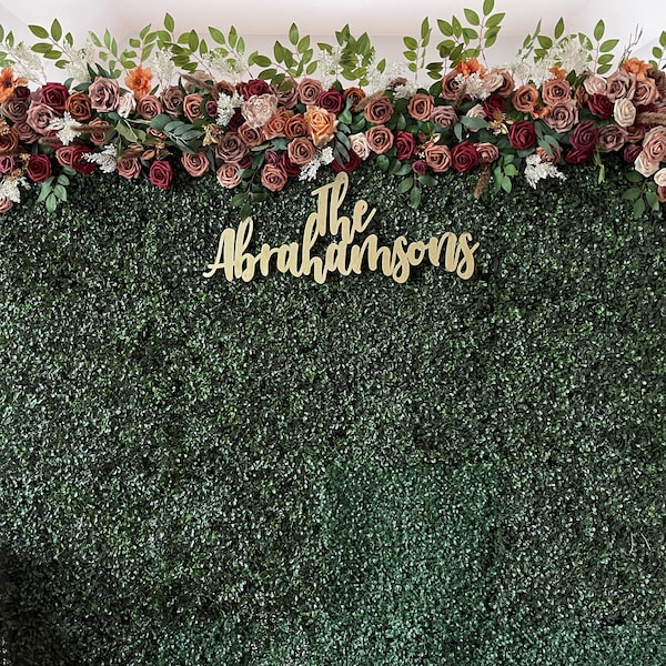 Last Name Sign | Custom Cursive Wooden Last Name Home and Wedding Decor ...