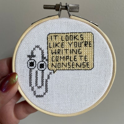 90s Microsoft Clippy Cross Stitch Pattern - Etsy