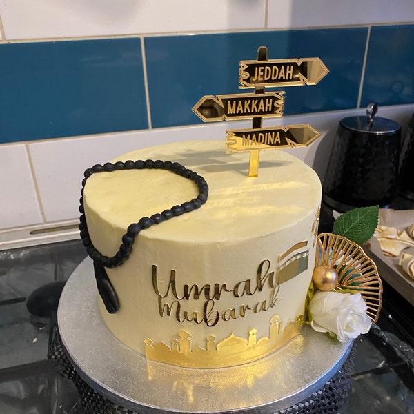 Umrah Mubarak Cake Topper and Charm Set | Various Sizes & Colours - Etsy