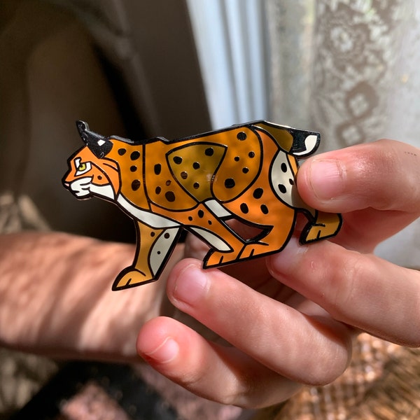 Bobcat Hard Enamel Pin | Bobcat Pin | Animal Pin | Art Deco - Etsy