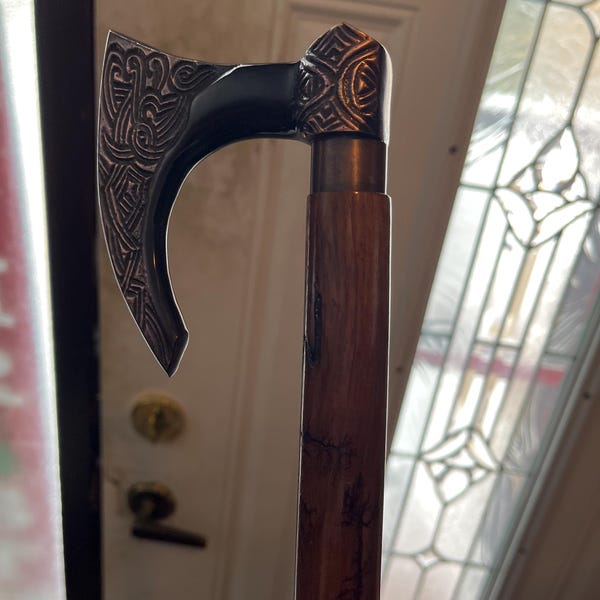 Victorian Walking Cane, Carved Brass Handle Walking Stick, Jogging ...