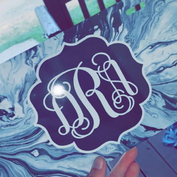 Marble Monogram License Plate Marble Like Monogram Car Tag Personalized ...