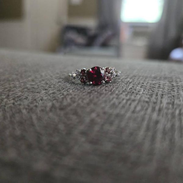 Ruby Lotus Design Ring, Red Ruby Anniversary Ring, Pink Gemstone ...