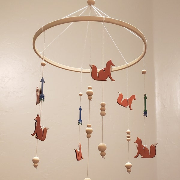 Circle Mobile Hanger / Wooden Mobile Hanger / 5, 7, or 9 Strings ...