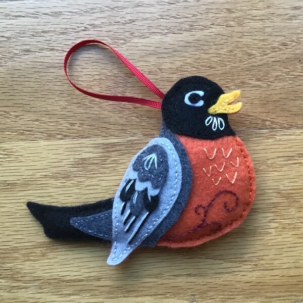 Robin Sewing Pattern PDF - Backyard Bird Stuffed Ornament - Felt ...