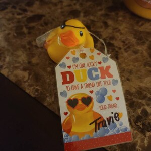 Lucky Duck Valentine's Day Tags, Printable Valentine, Classroom School ...