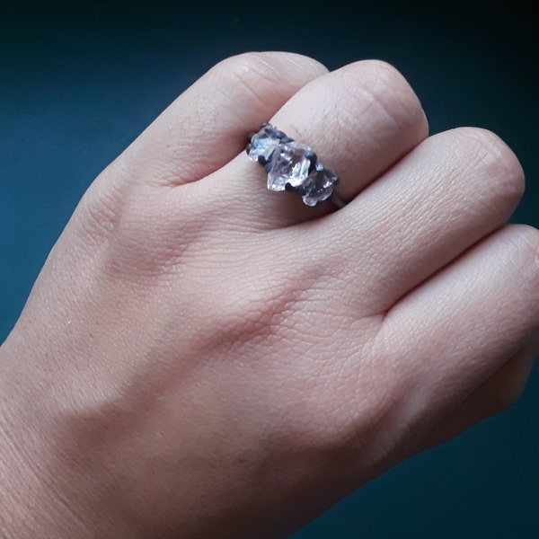 Raw Gemstone Ring Rough Stone Engagement Ring Cocktail Statement Ring ...