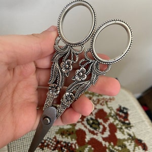 Floral Trellis Embroidery Scissors Antique Gold, Silver, and Copper ...