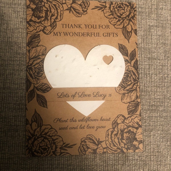 Personalised Card Gift Seeded Paper, Plantable Gift Wildflower Seed ...
