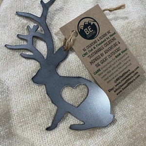 Jackalope Ornament Recycled Metal Steel Rustic Farmhouse Christmas Tree ...