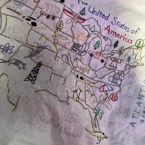 USA Map Pattern on Fabric - Etsy