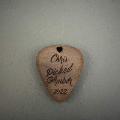 Custom Guitar Pic Shape Favour Wood Tags 1 X 1.25 Inch Wedding Thank ...