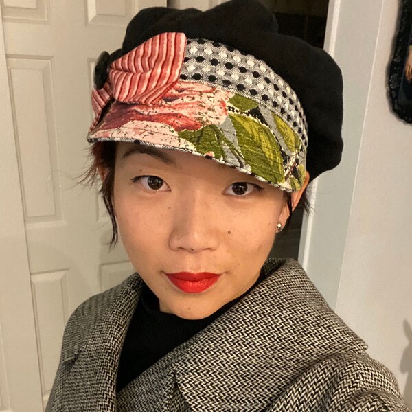 Women's Small Turban Hat Topper. Ladies Small Hat. Brown Beaded Hat ...