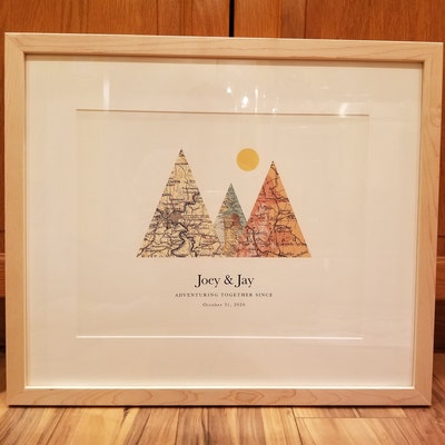 Adventure Together® Map Mountain Personalized Wedding Gift or ...