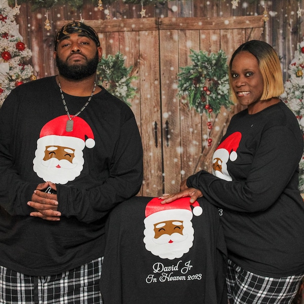 Black Santa Claus Family Pajamas, 2025 Christmas Pajamas, Matching ...