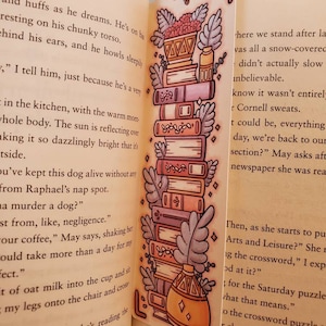 2x6 Stacked Books Bookmark With Tassel, Gift for Book Lover, Handmade ...