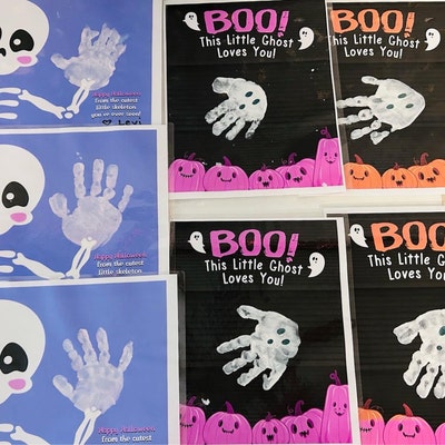 Halloween Handprint Art, Cutest Little Skeleton, Toddler Handprint ...