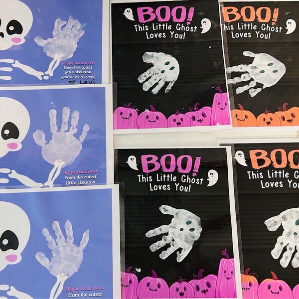 Halloween Handprint Art, Cutest Little Skeleton, Toddler Handprint ...