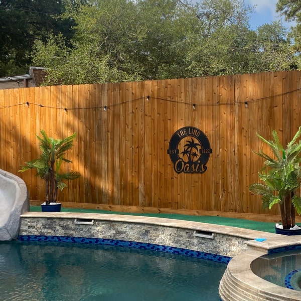 Personalized Family Pool Sign, Swimming Pool Metal Sign, Oasis Sign ...