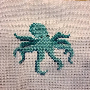 Octopus Cross Stitch Kit Beginners Cross Stitch Kit Mini Cross Stitch ...