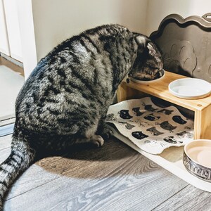 13cm Height Elegant Tilt Wooden Bowl Stand for Cats and Small Dogs ...